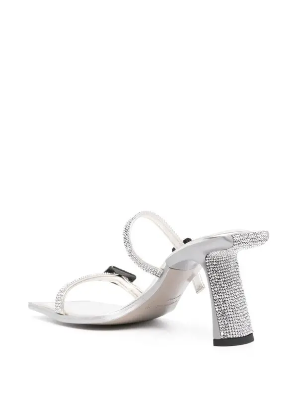 Benedetta Bruzziches Crystal-embellished Leather Sandals - Silver