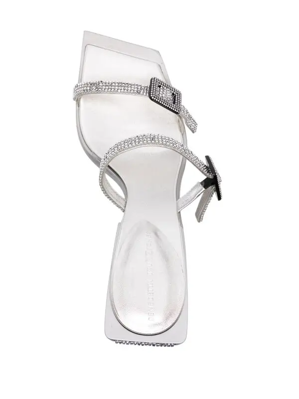 Benedetta Bruzziches Crystal-embellished Leather Sandals - Silver