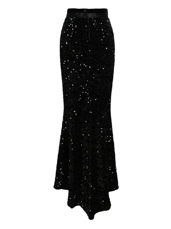 STYLAND Sequined Maxi Skirt - Black