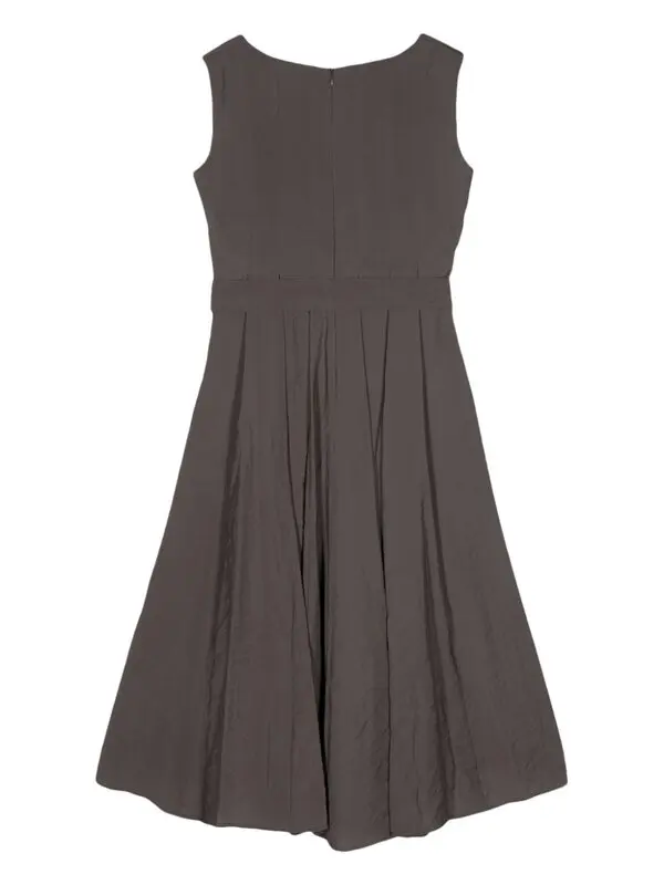 BLANCA VITA Sleeveless Pleated Midi Dress - Grey