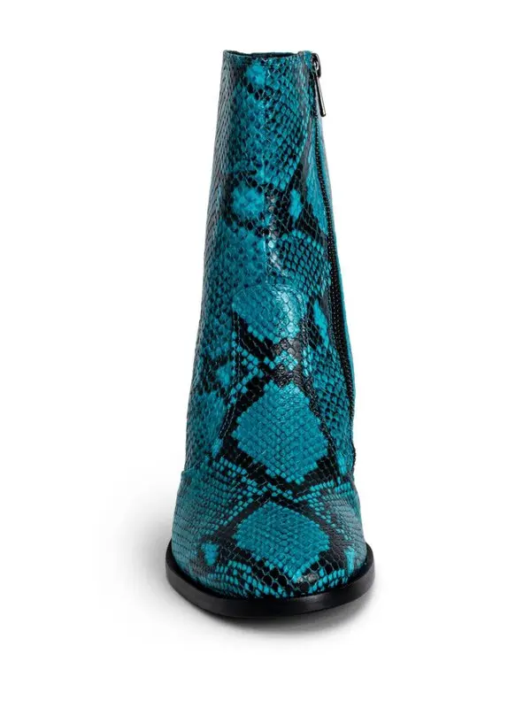 Zadig&Voltaire 85mm Snakeskin-effect Ankle Boots - Blue