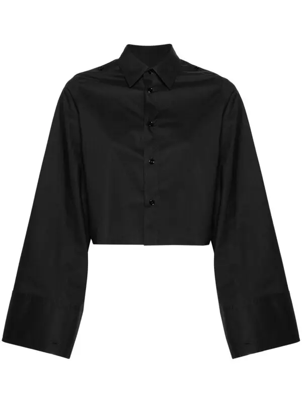MAISON MARGIELA Extra-long Sleeve Cropped Shirt - Black