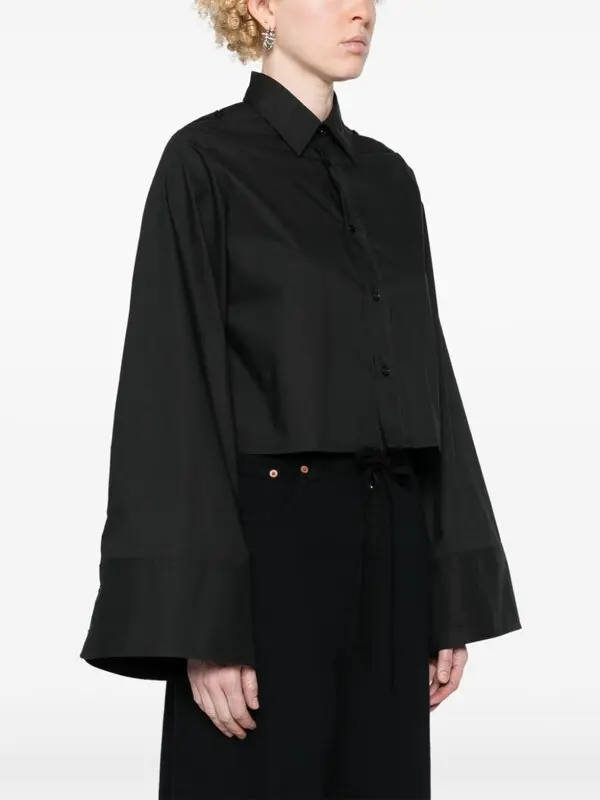 MAISON MARGIELA Extra-long Sleeve Cropped Shirt - Black
