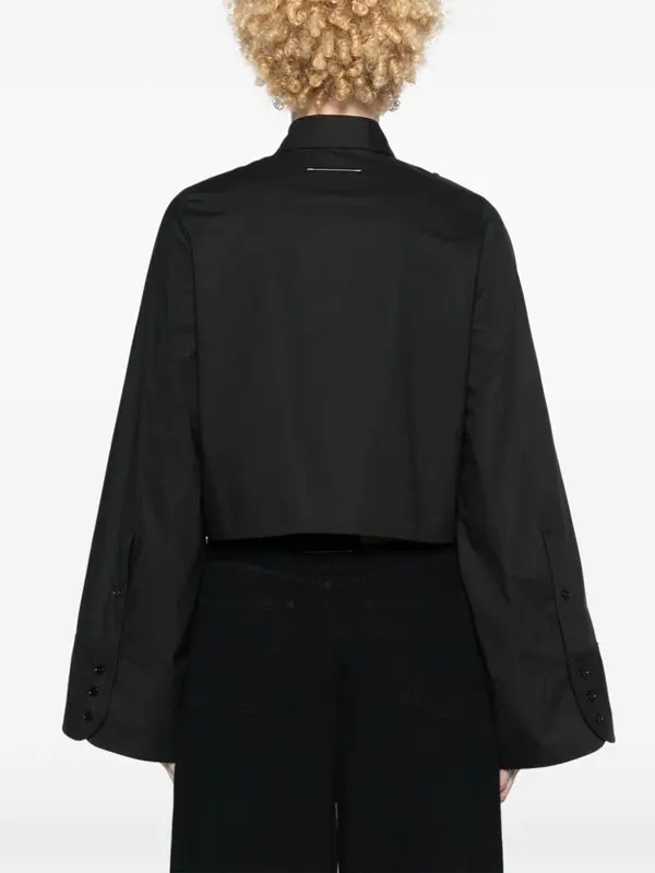 MAISON MARGIELA Extra-long Sleeve Cropped Shirt - Black