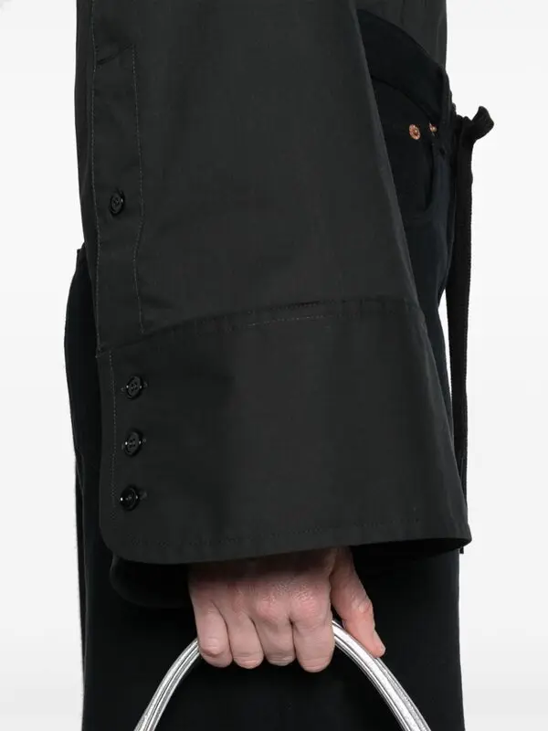 MAISON MARGIELA Extra-long Sleeve Cropped Shirt - Black