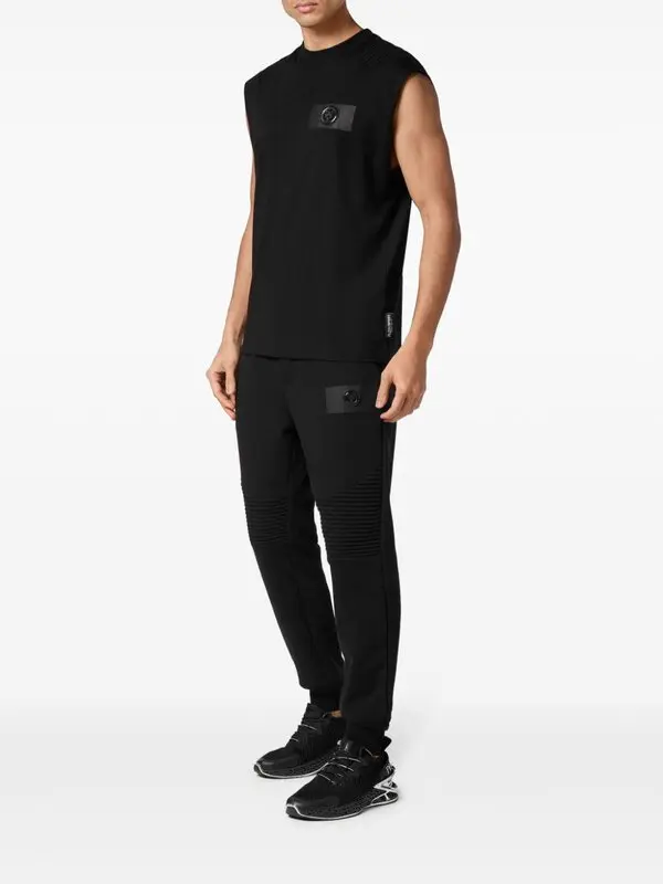 PLEIN SPORT Logo Patch Sleeveless T-shirt