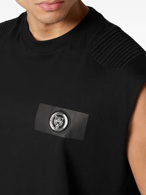 PLEIN SPORT Logo Patch Sleeveless T-shirt