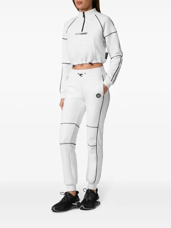 PLEIN SPORT Logo-print Cropped Sweatshirt - White