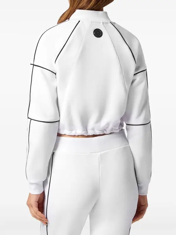 PLEIN SPORT Logo-print Cropped Sweatshirt - White