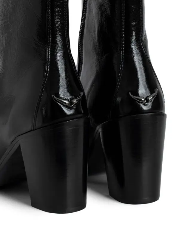 Zadig&Voltaire Preiser 85mm Leather Ankle Boots - Black