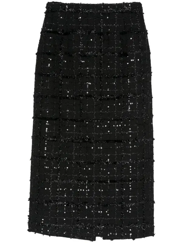 Alessandra Rich Sequin-detail Tweed Pencil Skirt