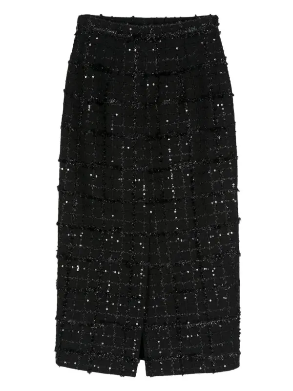 Alessandra Rich Sequin-detail Tweed Pencil Skirt
