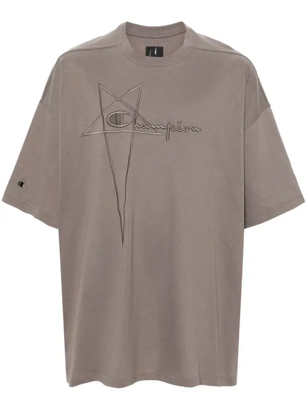 Rick Owens Logo-embroidered Cotton T-shirt