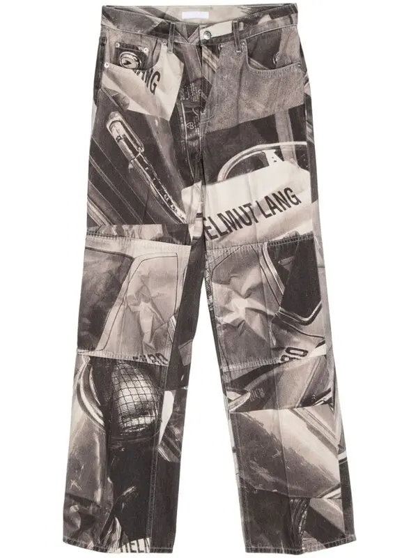 Helmut Lang Car-print Straight-leg Jeans