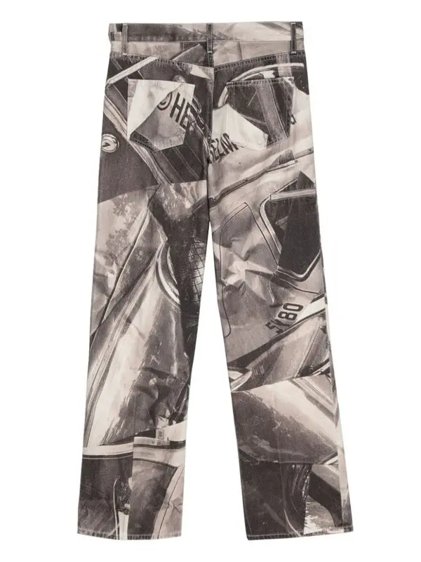 Helmut Lang Car-print Straight-leg Jeans