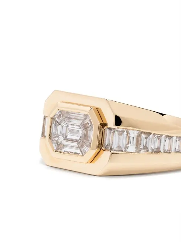 Shay 18k Yellow Illusion Diamond Signet Ring - Gold