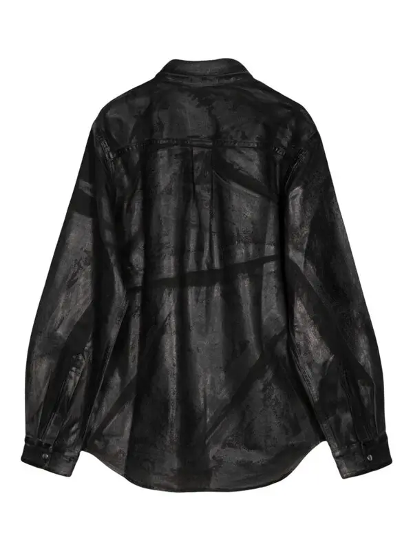 Helmut Lang Foil-print Denim Shirt Jacket