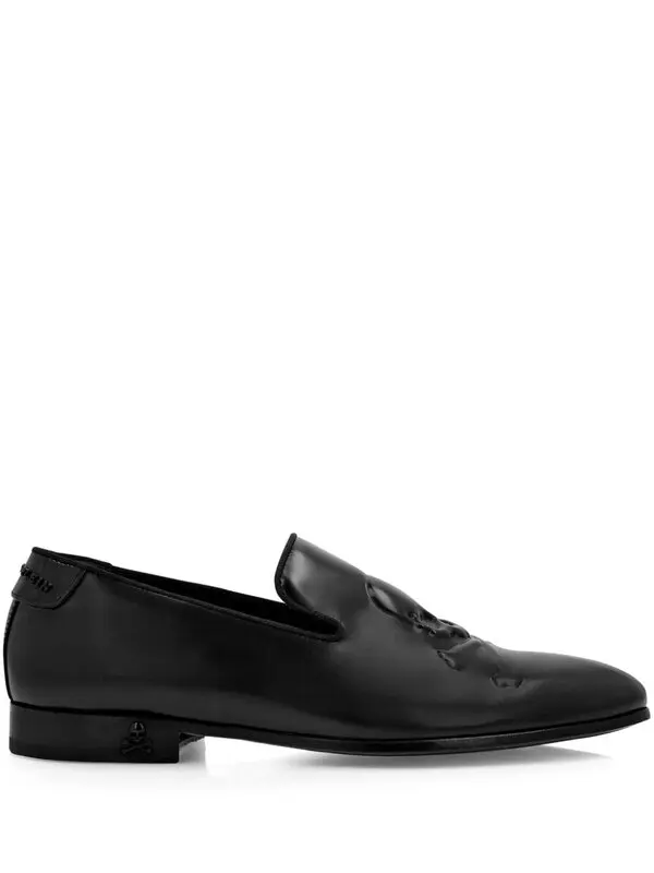 Philipp Plein Skull-embossed Leather Loafers