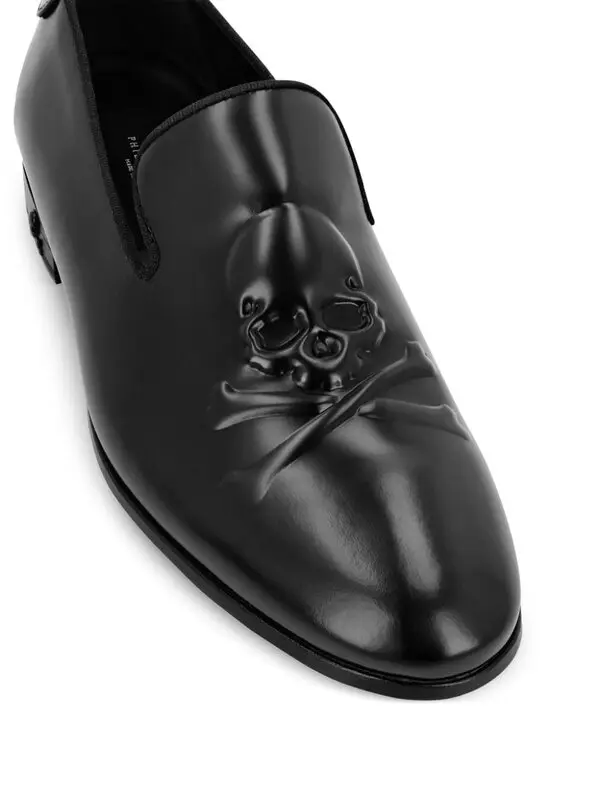 Philipp Plein Skull-embossed Leather Loafers