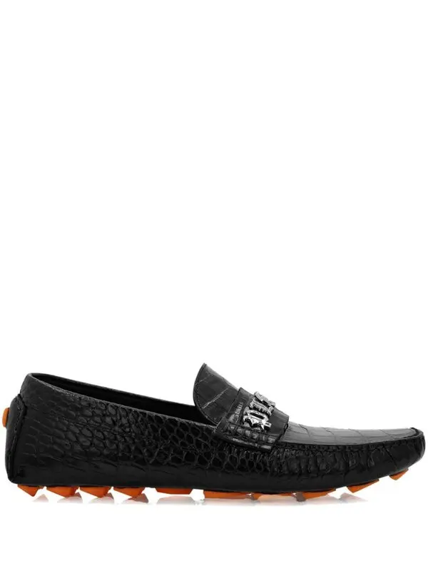 Philipp Plein Crocodile-embossed Leather Loafers