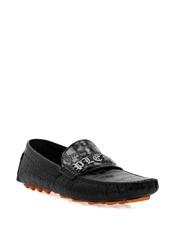 Philipp Plein Crocodile-embossed Leather Loafers