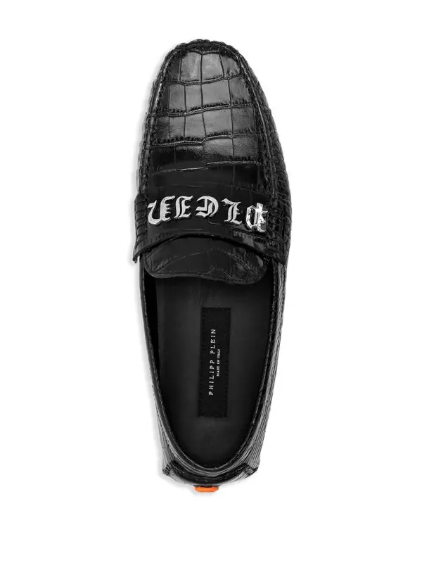 Philipp Plein Crocodile-embossed Leather Loafers