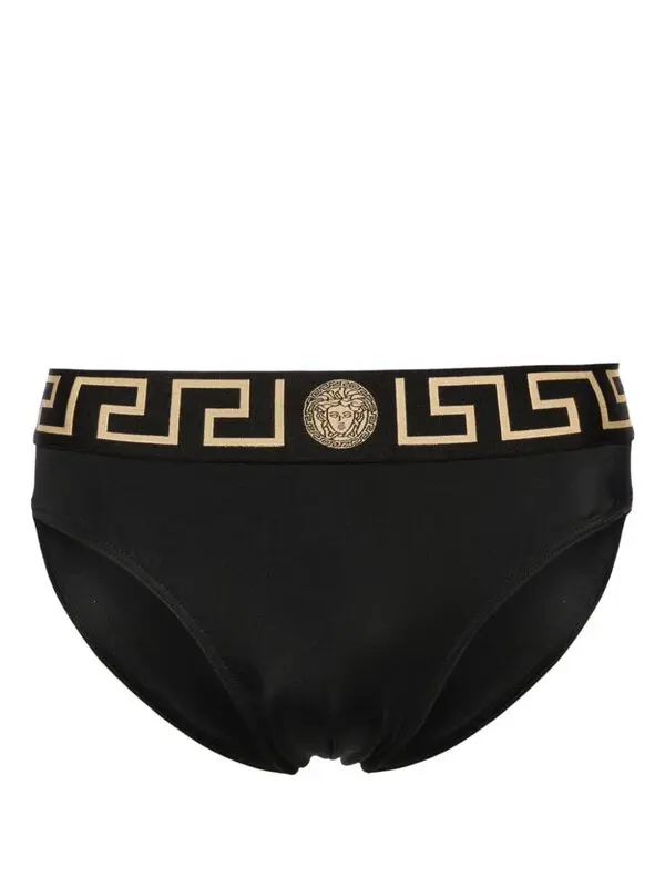 Versace Greca Border Swim Briefs - Black