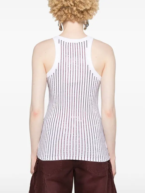 Attico Crystal-embellished Tank Top - White