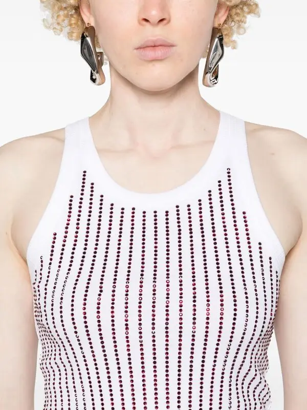 Attico Crystal-embellished Tank Top - White