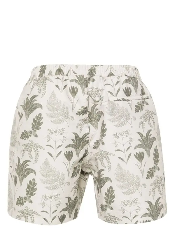 Sunspel Leaf-print Swim Shorts - Neutrals