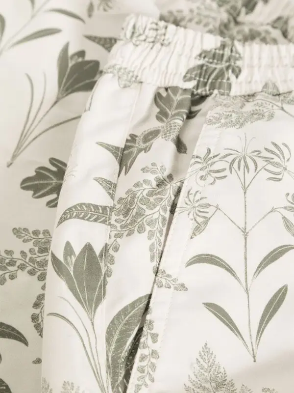 Sunspel Leaf-print Swim Shorts - Neutrals