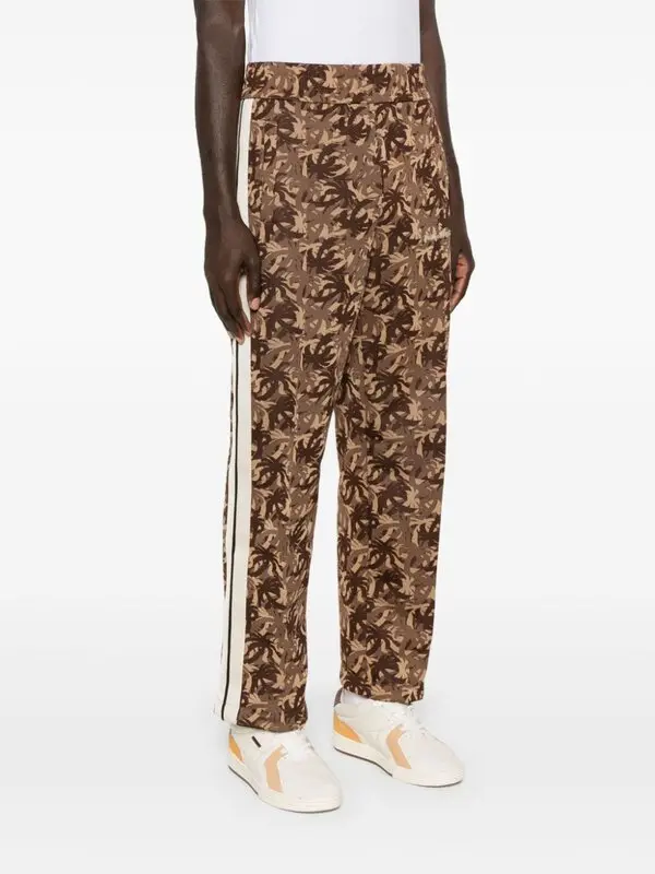Palm Angels Camo Logo-embroidered Track Pants - Brown