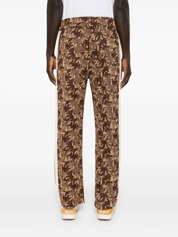 Palm Angels Camo Logo-embroidered Track Pants - Brown