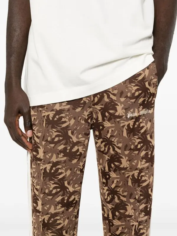 Palm Angels Camo Logo-embroidered Track Pants - Brown