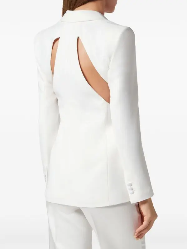 Philipp Plein Cut-out Embellished Blazer - White