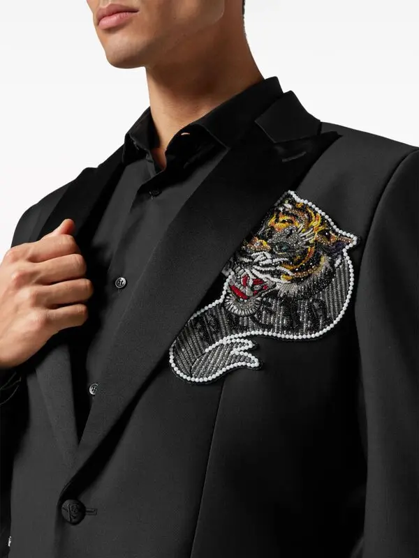 Philipp Plein Tattoo-appliqué Single-breasted Blazer