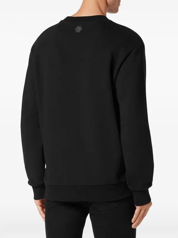 Philipp Plein Tattoo Print Cotton Sweatshirt - Black
