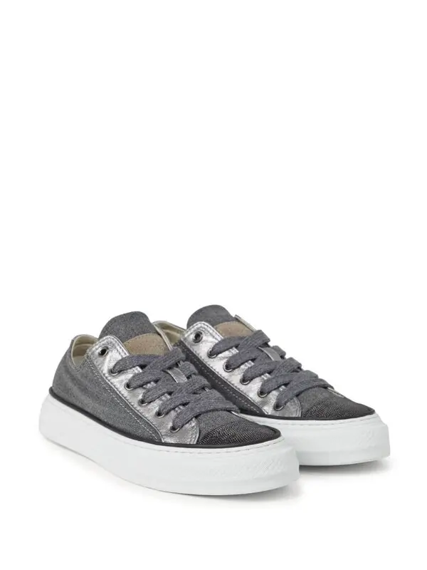 Brunello Cucinelli Panelled Lace-up Sneakers
