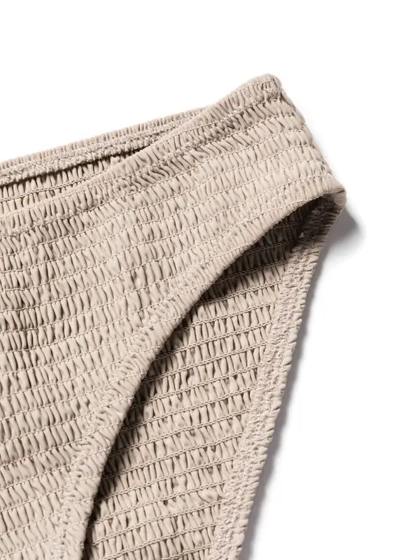 TOTEME Mid-rise Smocked Bikini Bottoms - Neutrals