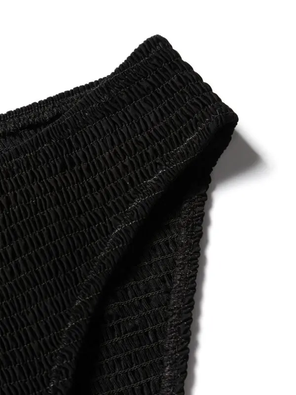 TOTEME Mid-rise Smocked Bikini Bottoms - Black