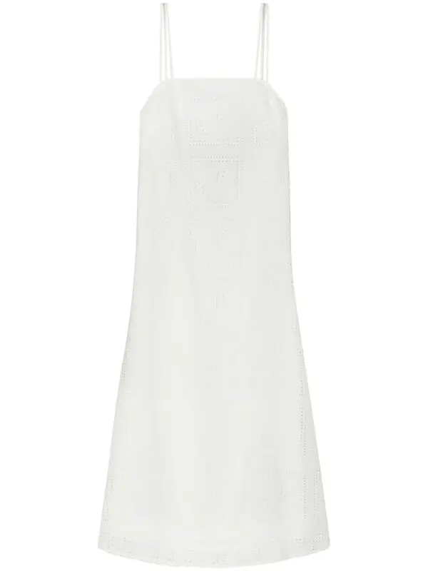 tory burch eyelet embroidered dress FARM Rio Blue Garden Tapestry Embroidered Long Sleeve Midi Dress, Garden Tapestry Blue / XS main image 1