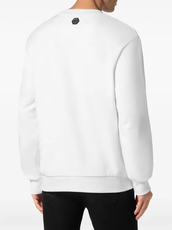 Philipp Plein Tattoo Print Cotton Sweatshirt - White
