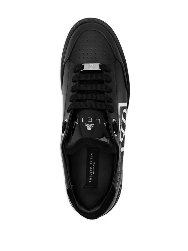 Philipp Plein Hexagon Leather Sneakers - Black