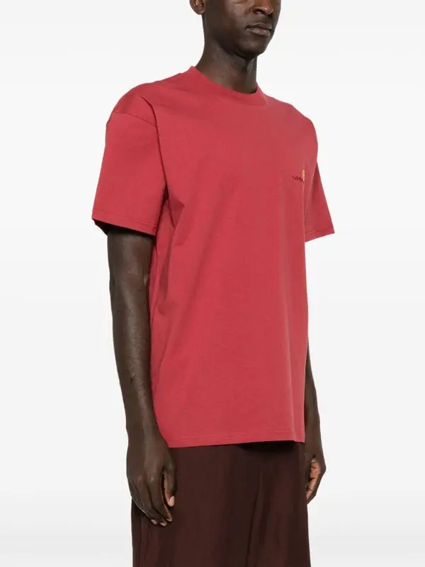 Carhartt Work In Progress American Script Organic Cotton T-shirt - Red