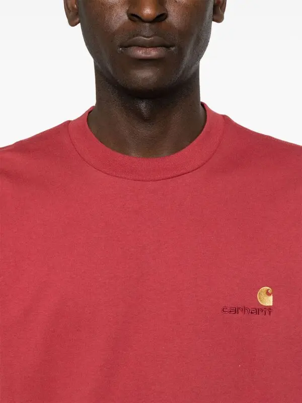 Carhartt Work In Progress American Script Organic Cotton T-shirt - Red