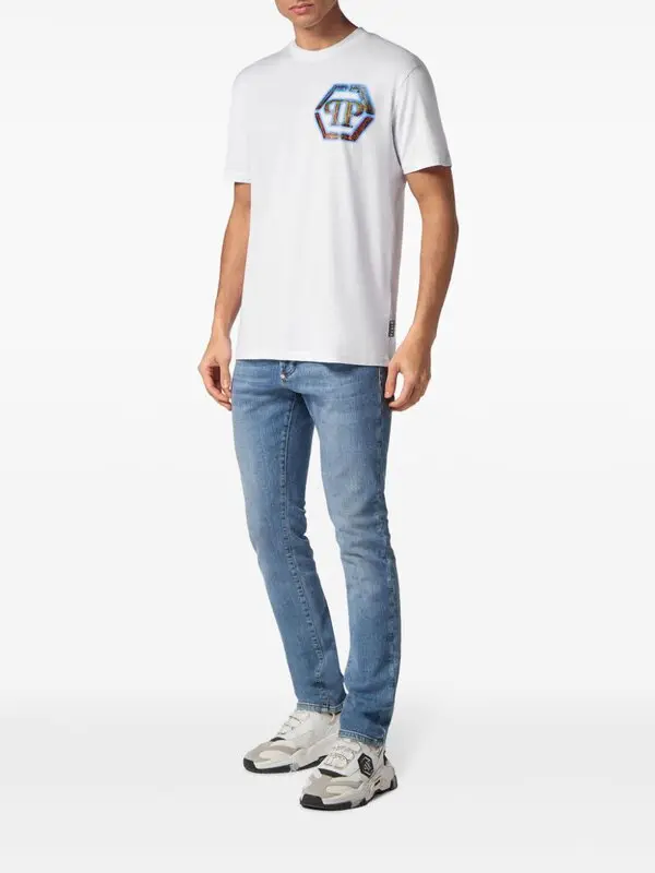 Philipp Plein Logo-embellished Cotton T-shirt - White