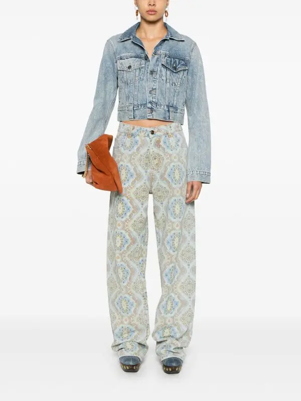 Etro Paisley Print Straight-leg Jeans - Blue