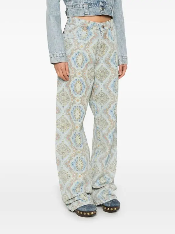 Etro Paisley Print Straight-leg Jeans - Blue