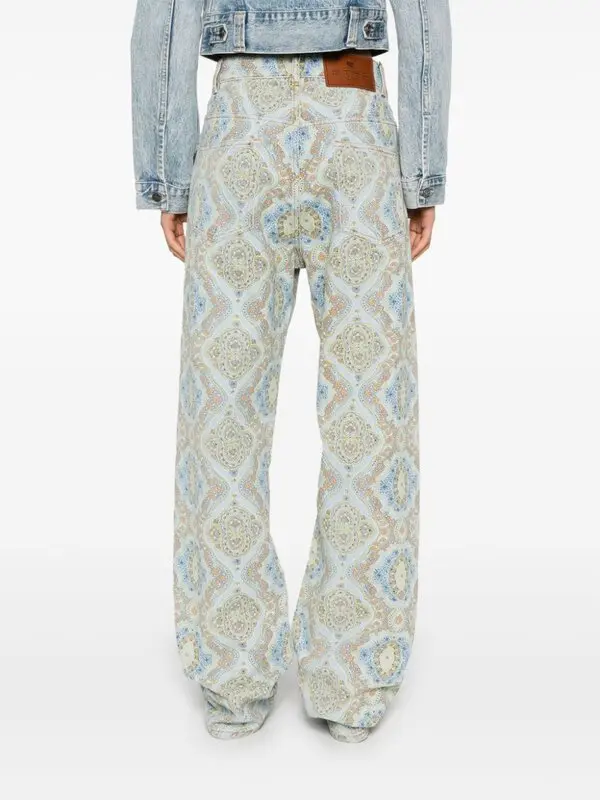 Etro Paisley Print Straight-leg Jeans - Blue