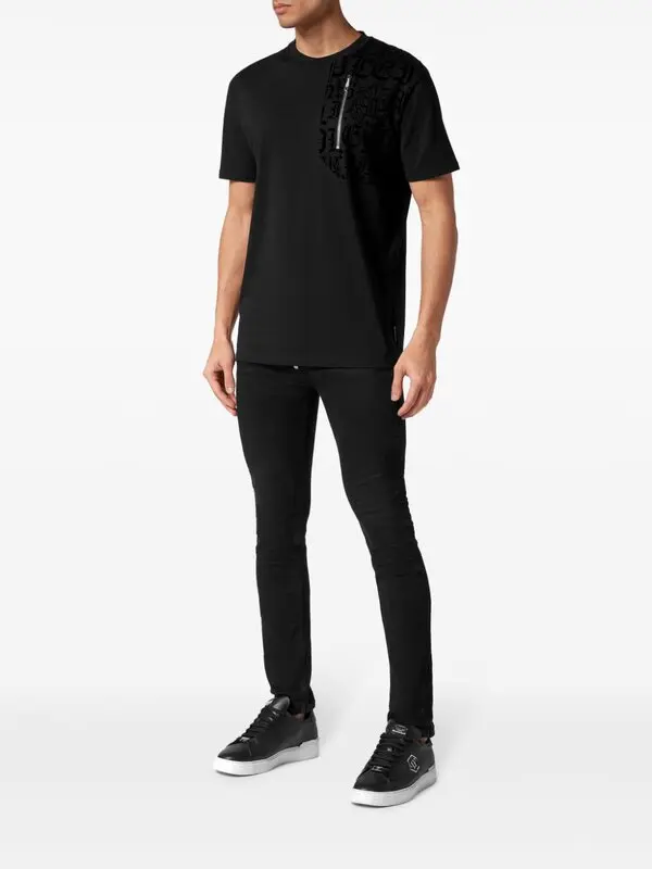Philipp Plein Logo-panel Zip-detail T-shirt